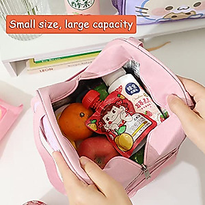 𝗖𝘂𝘁𝗲 𝗟𝘂𝗻𝗰𝗵 𝗕𝗮𝗴 Kawaii Animal Lunch Box Insulated Lunch Bag for Women Durable Reusable Tote Bag