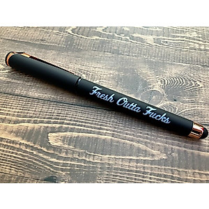 BOSONS Fresh Outta Fucks Pad And Pen, Fun Black Gel Pen With Notepad, Humorous Notepad And Pen Set, Playful Desk Accessories (Red,2pcs)