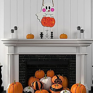 Halloween Welcome Door Sign Halloween Door Decorations Halloween Welcome Wood Sign Wreath for Holiday Home Bakery Outdoor Farmhouse Window Decor 5 Inch