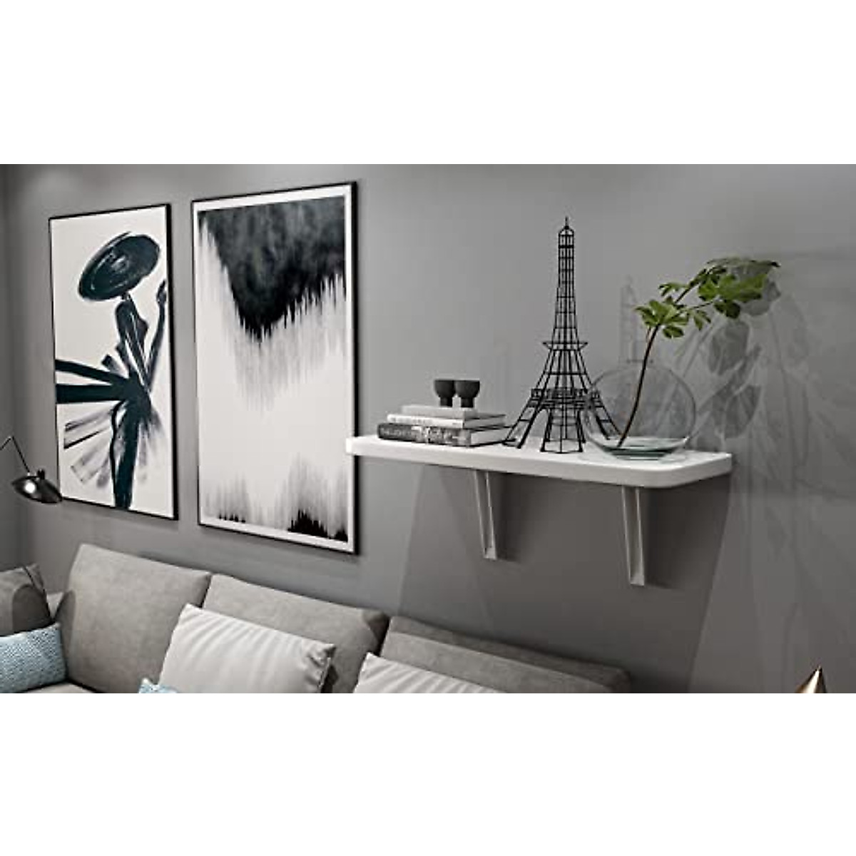 DMAITH Wall Mounted Floating Shelves, 24inch Storage Bookshelf Wooden Display Shelf, Wood Wall Shelves for Bedroom, Bathroom, Living Room, Kitchen