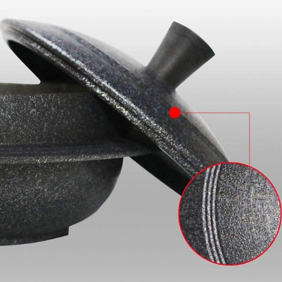 PN IH Induction Korean Traditional Iron Pot Rice Gamasot Ceramic Cauldron 7.7"(20cm) Made in Korea