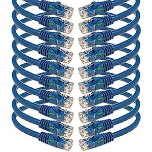 iMBAPrice UL Listed 0.5 Feet (6 inch) Cat6 Ethernet Network Patch Cable, LAN, UTP RJ45 Internet Cat 6 Cable (10 Pack) Blue, Compatible with Personal Computer