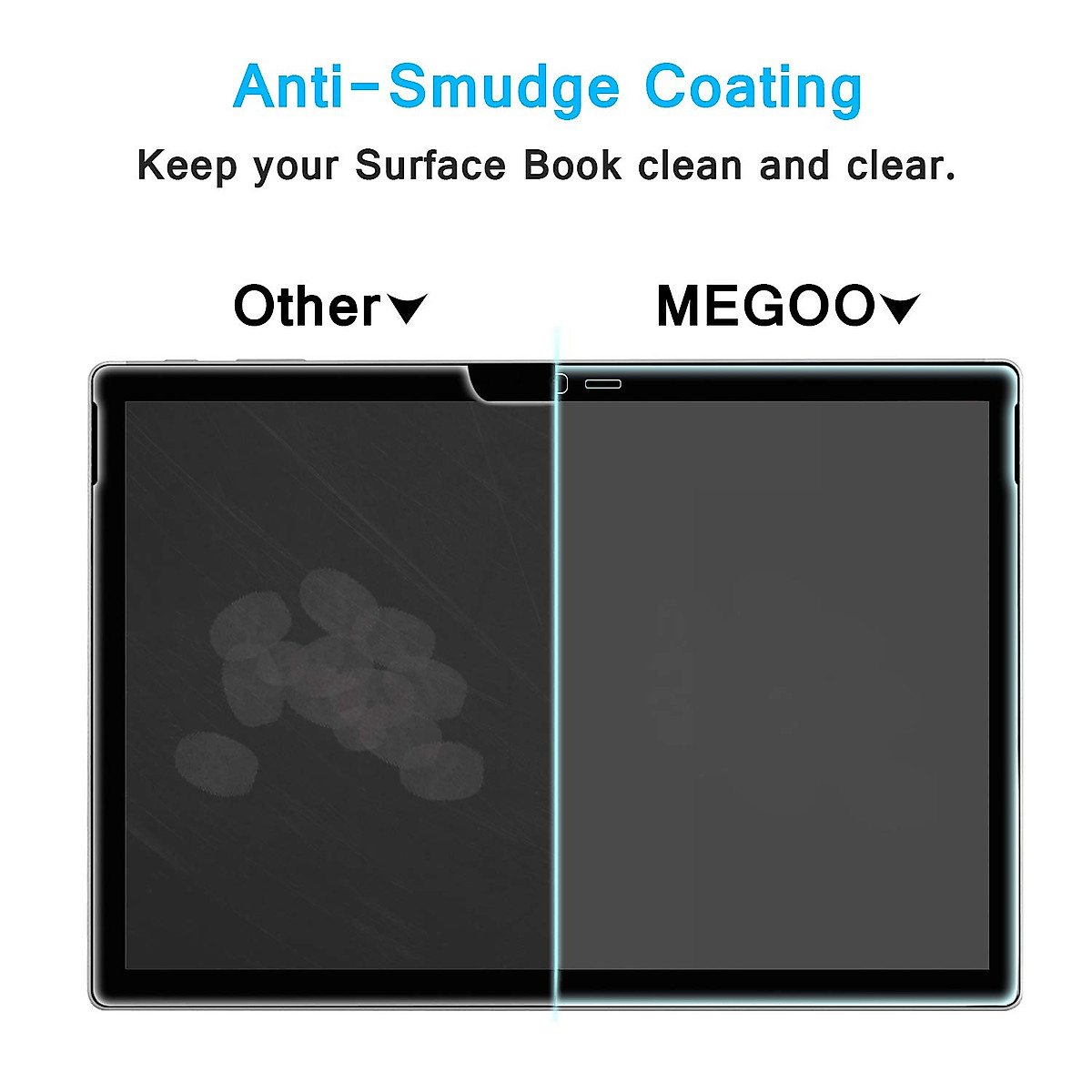 Adeway Microsoft Surface Book 2/1 Screen Protector 13.5 Inch, High Sensivity, Anti Fingerprint, Tempered Glass Screen Protector for Surface Book (2017/2018 Models) (2 Pack)