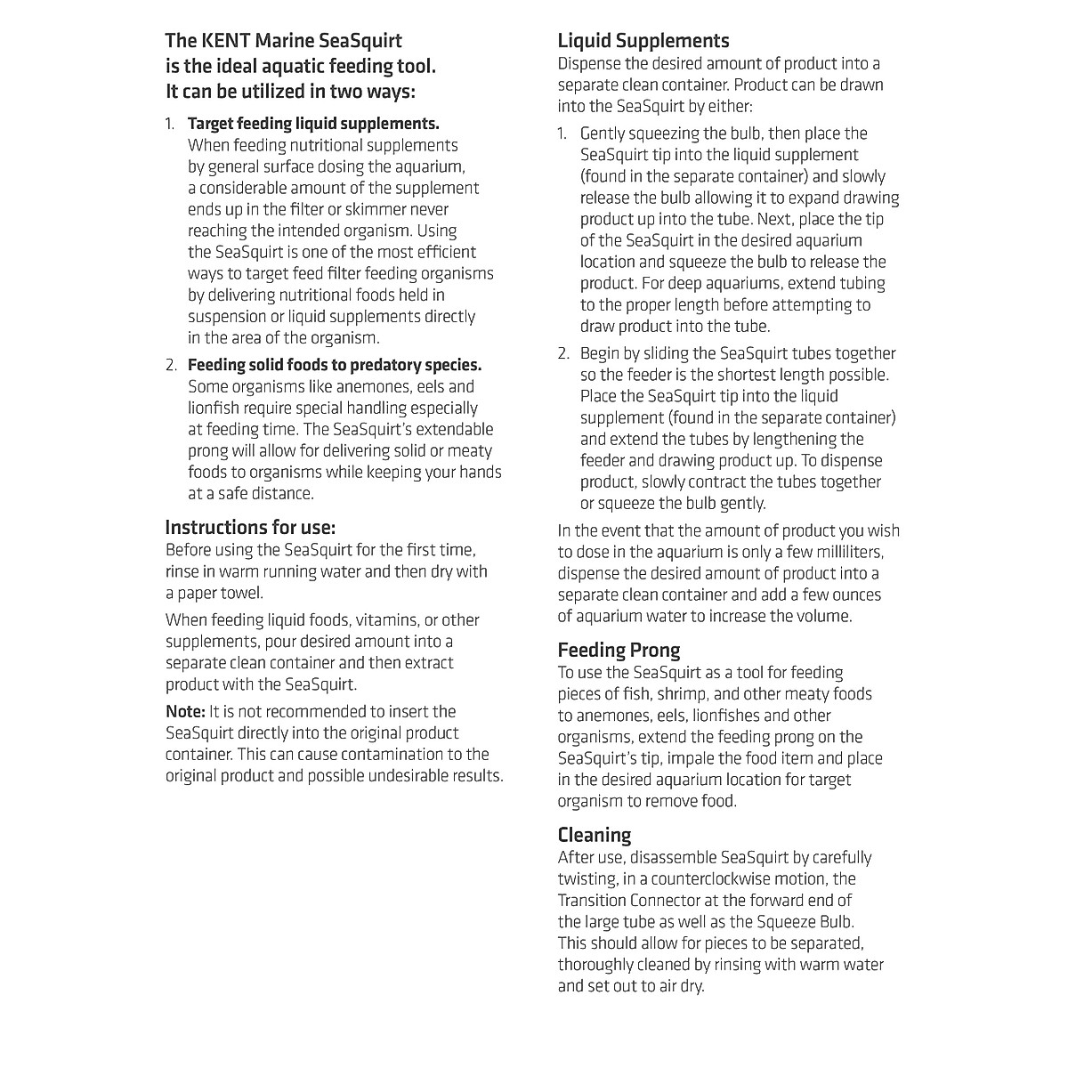 Kent Marine Sea Squirt Coral Feeder