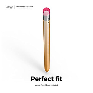 elago Classic Pencil Case Compatible with Apple Pencil 2nd Generation Cover Sleeve, Classic Design, Compatible with Magnetic Charging and Double Tap (Must Read Installation Instructions) [Yellow]