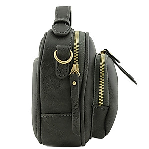 Top Handle Mini Satchel Bag Crossbody Purse (Charcoal Grey)