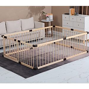 Baby Playpen,Playpen for Babies and Toddlers, Wooden Baby Playpen,79x71, Baby Play Pen,Baby Play Fence,Baby Play Yards,Baby Activity Center (180x200CM)