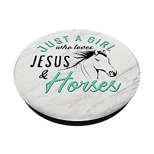 Just a Girl who Loves Jesus and Horses PopSockets PopGrip: Swappable Grip for Phones & Tablets