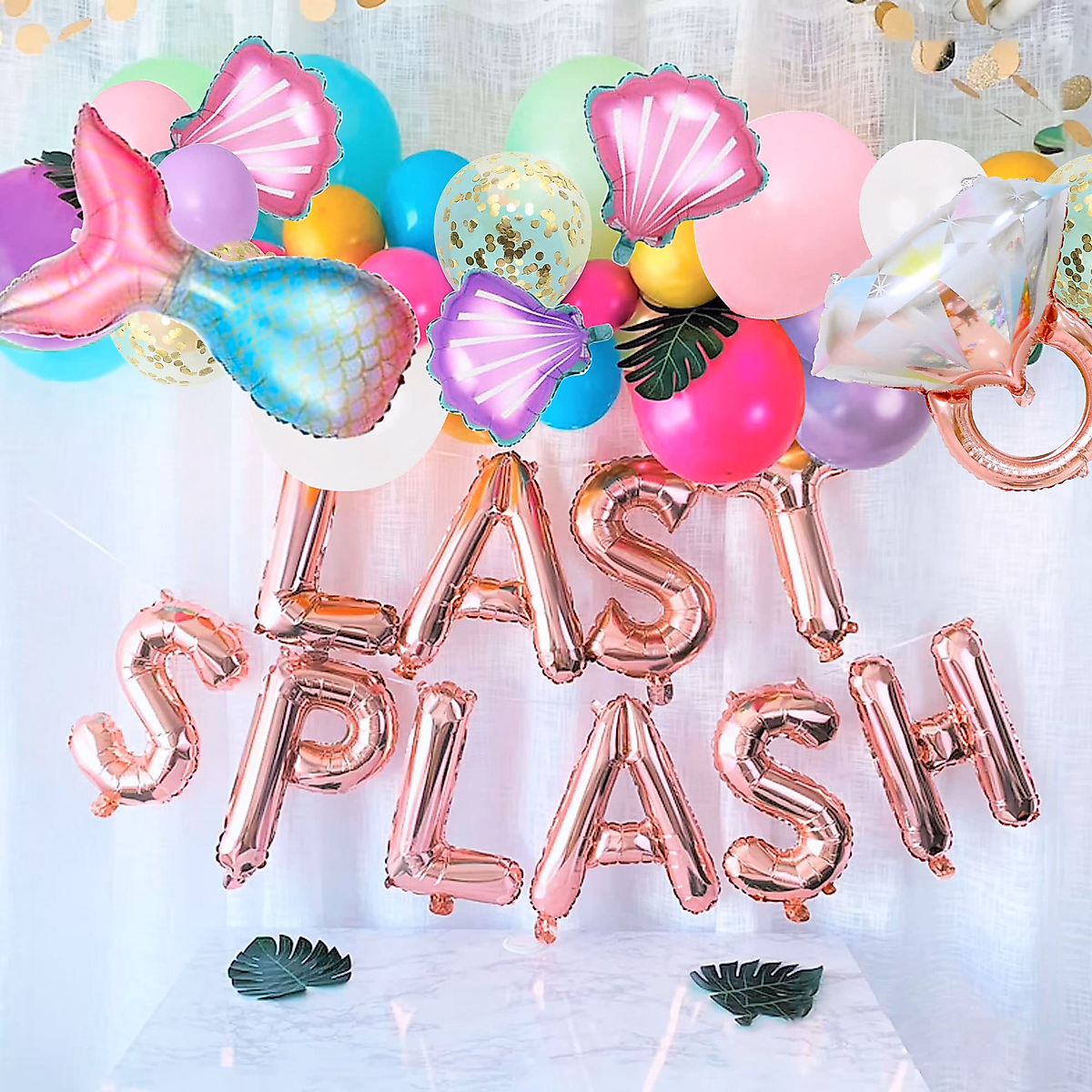 LaVenty 98 PCS Luxury Last Splash Balloons Mermaid Bachelorette Party Decorations Last Splash Bachelorette Party Decoration Mermaid Bridal Shower Party Supplies Last Splash Party Favors
