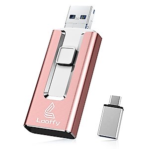 USB 3.0 Flash Drive, V-Star Photo Stick 128GB for Photos, Photostick Thumb Drive Compatible with Phone/iPad/iOS/Android/Mac/PC (Pink 1)