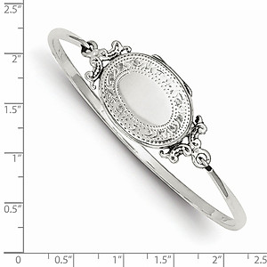 FJC Finejewelers Sterling Silver Locket Bangle (7 inch wrist)