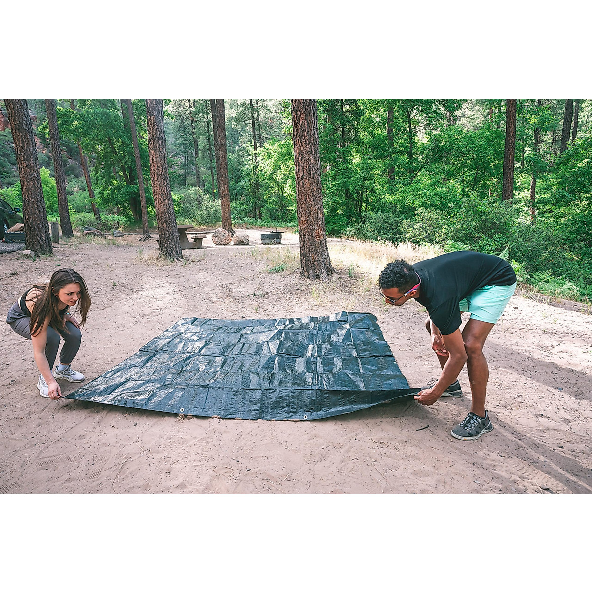 Stansport Medium-Duty Rip-Stop Tarp 14' x 16' - Dark Green
