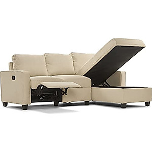 Serta Palisades Reclining Sectional with Right Storage Chaise - Beige