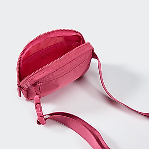 Pander Two Way Zipper Fanny Pack Nylon Everywhere Belt Bag for Women, Water Repellent Waist Packs, Crossbody Bags with Adjustable Strap (Hot Pink).