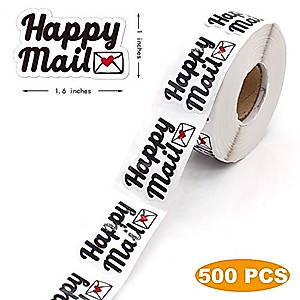 Muminglong Thank You Sticker, Small Business, 500 PCS (Happy Mail with)