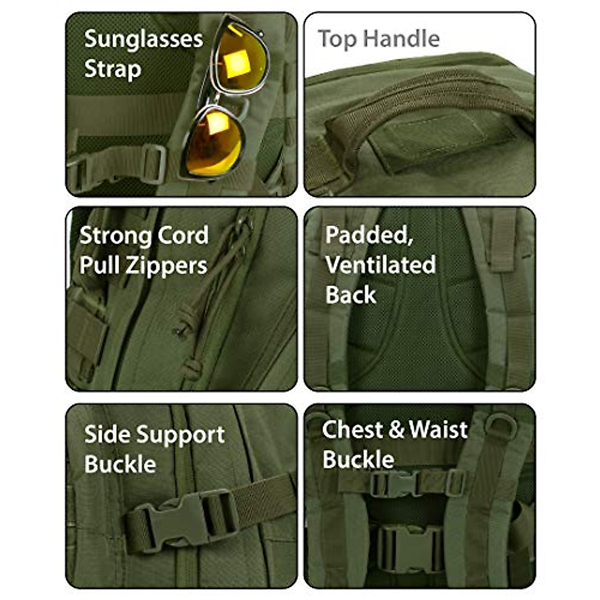Rockland Military Tactical Laptop Backpack, Green, Large
