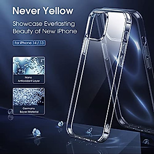 CASEKOO Crystal Clear for iPhone 14 Case & iPhone 13 Case, [Not Yellowing] [Military Grade Drop Protection] Shockproof Protective Phone Case 6.1 inch 2022 (Clear)