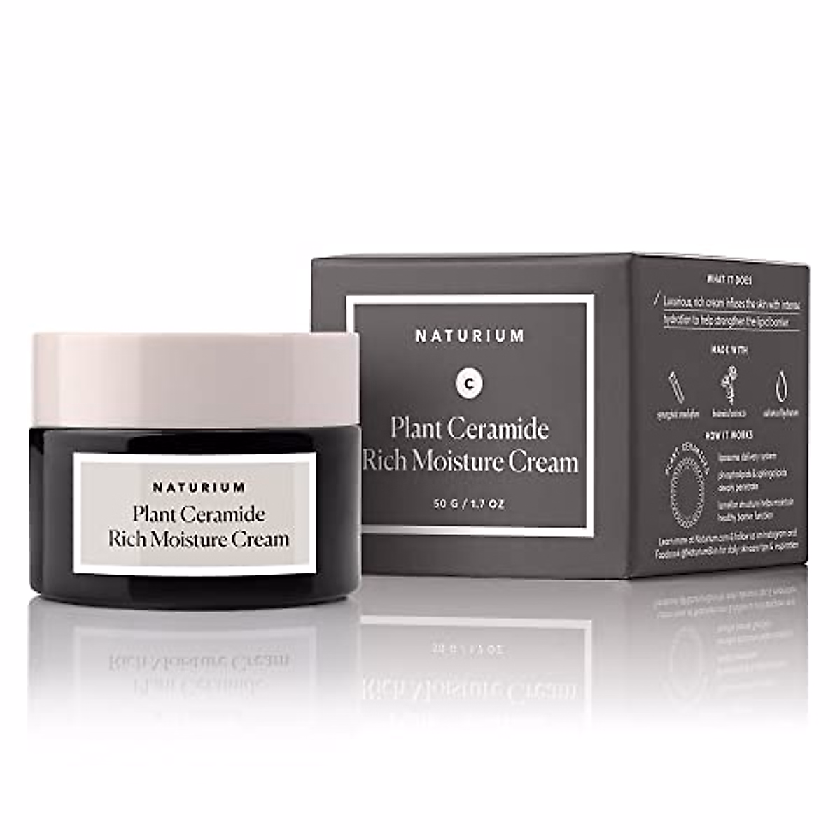 Naturium Plant Ceramide Rich Moisture Cream, Hydrating & Anti-Aging Skincare, 1.7 oz