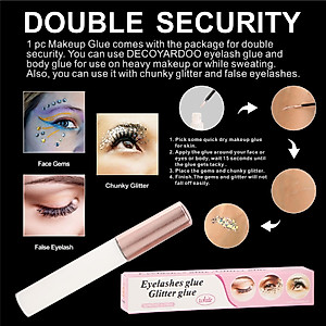 Noctilucent Face Gems, 12Pcs Luminous Face Jewels Rhinestones Stickers and 15g Chunky Glitter Glow In The Dark for Face Eye Glow Make up Festival Dress-up Face Jewelry Rave Accessories Party Supplies