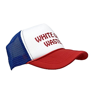 Funky Junque Bridal Snapback Trucker Hat - White Girl Wasted (White/red/Blue)