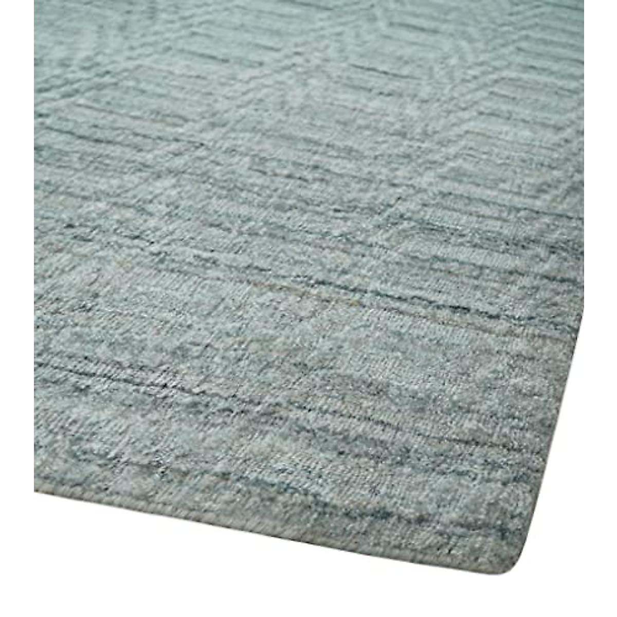 Artisan's Arc Hand Made Solid Scandinavian Blended Wool Flatwoven Area Rug, Silver, Gray and Brown, 8x10 | KE12810