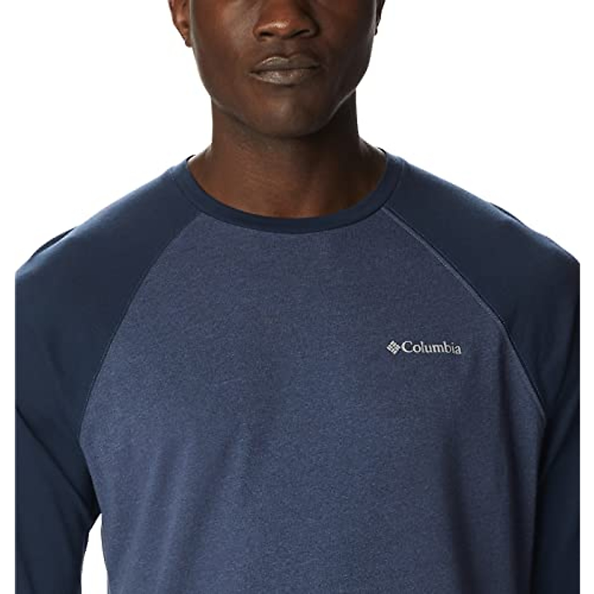Columbia Men's Thistletown Hills Raglan Tee, Dark Mountain/Collegiate Navy Heather, Large