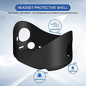 Esimen 5 in 1 Accessories Set, Adjustable Head Strap for Oculus Quest 2 VR Skin Face Cover Grip Cover,Enhanced Support and Comfort in VR(Black)