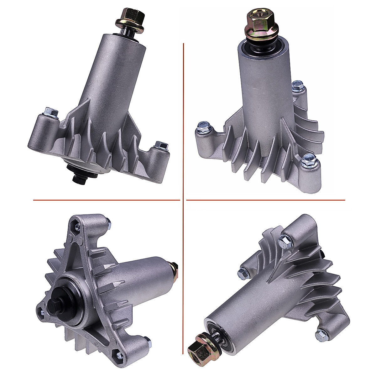 JEENDA 2PCS Spindle Mandrel Assembly 130794 AYP130794 532130794 128285 285-456 128774 with 3 Mounting Bolts for AYP Craftsman Poulan Husqvarna, WET1742ST, Fits 42 inch Deck LT1000 HeavyDuty