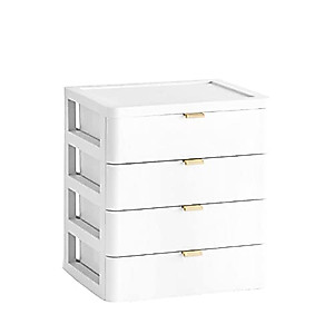 FOMIYES Box Organizing Drawers, Layer White Cosmetic Cosmetics, Makeup Women Stationery Drawers Storage Drawer Organization Simple with Office, Dorm, Display Type Countertop Desk, Cube
