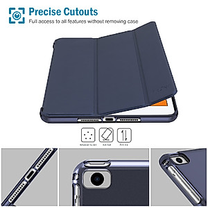 ProCase Slim Cover for iPad Mini 5 Generation 2019/ Mini 4 3 2 1 (Old Model) 7.9 inch, Slim Soft TPU Back Cover Trifold Stand Folio Smart Case for iPad Mini 5 4 3 2 1 -Navy
