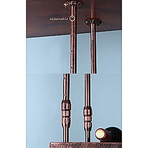 Ceiling Wine Rack Suspension Wine Bottle Rack Bar Wine Glass Rack European Style Goblet Holder J1011, PIBM, Black, L100×W30cm