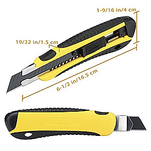 DOWELL Utility Knife Retractable Box Cutters Extra Smooth with Snap-off Slot HY040107