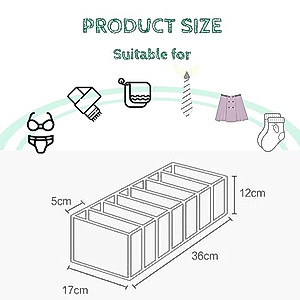 Washable Wardrobe Clothes Organizer, Upgraded 2Pcs Leggings T-Shirt Compartment Storage Box with Handles, 7 Grids Closet Organizers Storage, Foldable Drawer Mesh Separation Box for Bedroom(White)