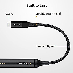 MAKTAR Spectra X2 Portable DAC/AMP [3.5mm Jack to USB-C], High Resolution Lossless 32bit / 384kHz Headphone Amplifier, Compatible with iPad, MacBook, Android, Laptop