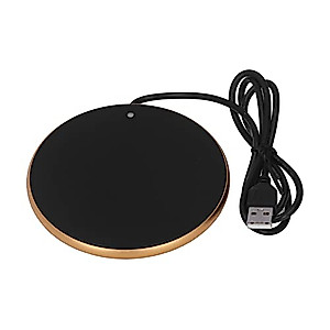 Coffee Mug Warmer, 55°C Constant Coffee Cup Warmer Heating Mat Electric Beverage Warmer for Tea Water Milk(Gold)