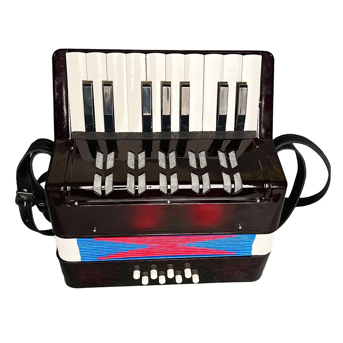 SIPSOCE Accordion 17 Keys 8 Bass, Keyboard Instrument,Convenient to Carry, Suitable for Outdoor Concerts，For Beginners to Use