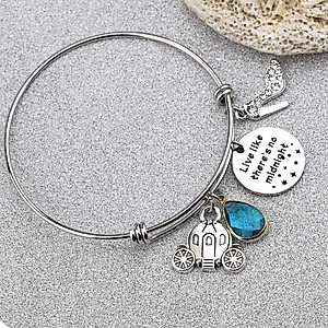 CHOORO Inspired Charm Bangle Live Like There's No Midnight Bracelet Fables and Fairytale Gift For Her (No Midnight bracelet)