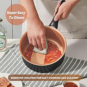 Cupertino Omlette Pan, Non Stick Frying Pan Small Copper Skillet, Egg Pan Nonstick with Healthy Coating, 100% PFOA Free, Dishwasher Safe - 8 Inch