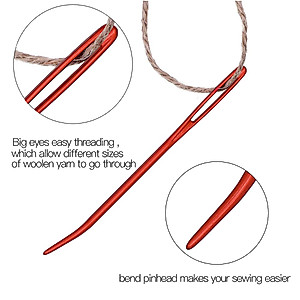 UOOU Yarn Needle, Bent Needle Tapestry Needle Set Wool Needles Large-Eye Blunt Needles Sewing Needles Weave Knitting Needles with Box (Random Color)