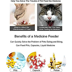 QIYADIN Cat Pill Shooter Pet Piller Gun Dog Pill Shooter Cat Tablet Soft Tip Syringe Pet Medical Feeding Dispenser Tool for Small Animal