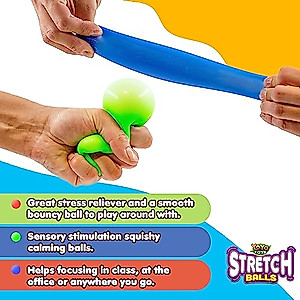 YoYa Toys Pull, Stretch and Squeeze Stress Balls - 3 Balls, Elastic Sensory Balls for Stress and Anxiety Relief, Autism and Special Needs Toys, Calming Fidgets for Kids and Adults, Ideal for Classroom