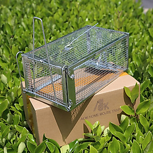 AOK Home Live Humane Cage Trap for Squirrel Mouse Rat Mice Rodent Animal Catcher for Indoor and Outdoor Small Animal 11x5.5x4.5 inch