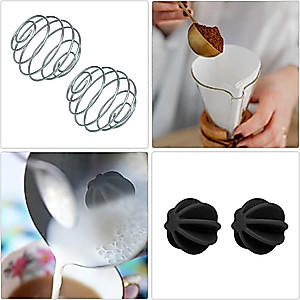 Shaker Balls Shaker Bottle Ball Replacement Milkshake Protein Powder Whisk Ball for Shaker Cup Bottle (4 Pcs Stainless Steel+ Black Plastic)