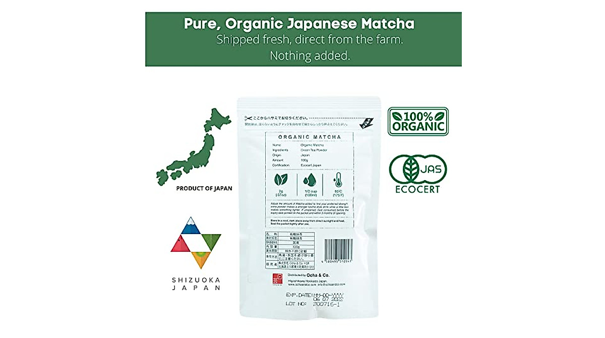 Ocha & Co. Organic Matcha Green Tea Powder - Authentic Japanese Matcha