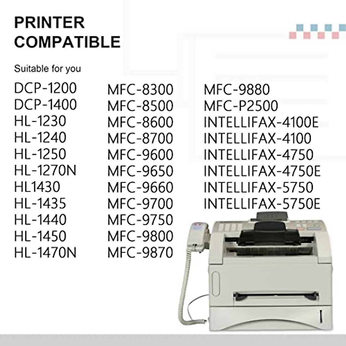NIRE TN460 Toner Compatible TN-460 Cartridge Replacement for Brother DCP-1200 DCP-1400 HL-1230 HL-1240 HL-1250 HL-1270N HL1430 HL-1435 HL-1440 HL-1450 HL-1470N MFC-8300 Printer (1-Pack,Black )
