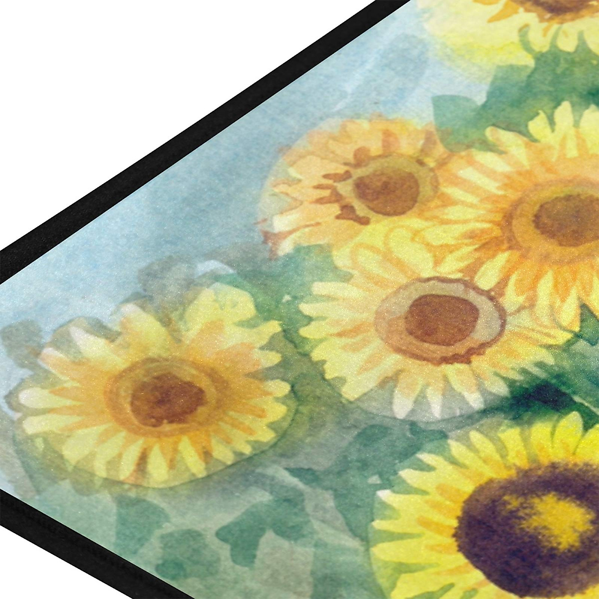Kitchen Floor Mats Dachshunds Sunflowers Non-Slip Kitchen Mats Bath Rug Runner Doormats Carpet for Home Decor, 39x20 Inches