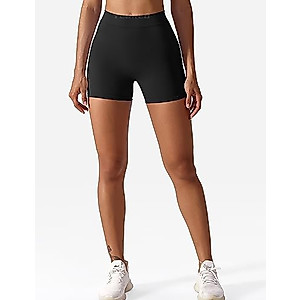 YEOREO Workout Shorts Womens Scrunch Butt Gym Shorts for Women V Back Booty Butt Lifting Biker Compression Spandex Yoga Daze Shorts Black Medium