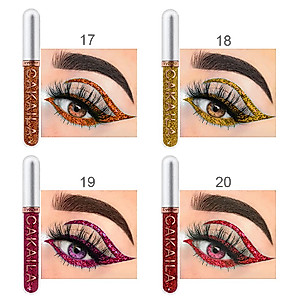 evpct 8 Colors Liquid Glitter Eyeliner Liquid Sets Glitter Eye Liners for Women Liquid White Silver Rose Gold Pink Liquid Sparkly Glitter Eyeliner