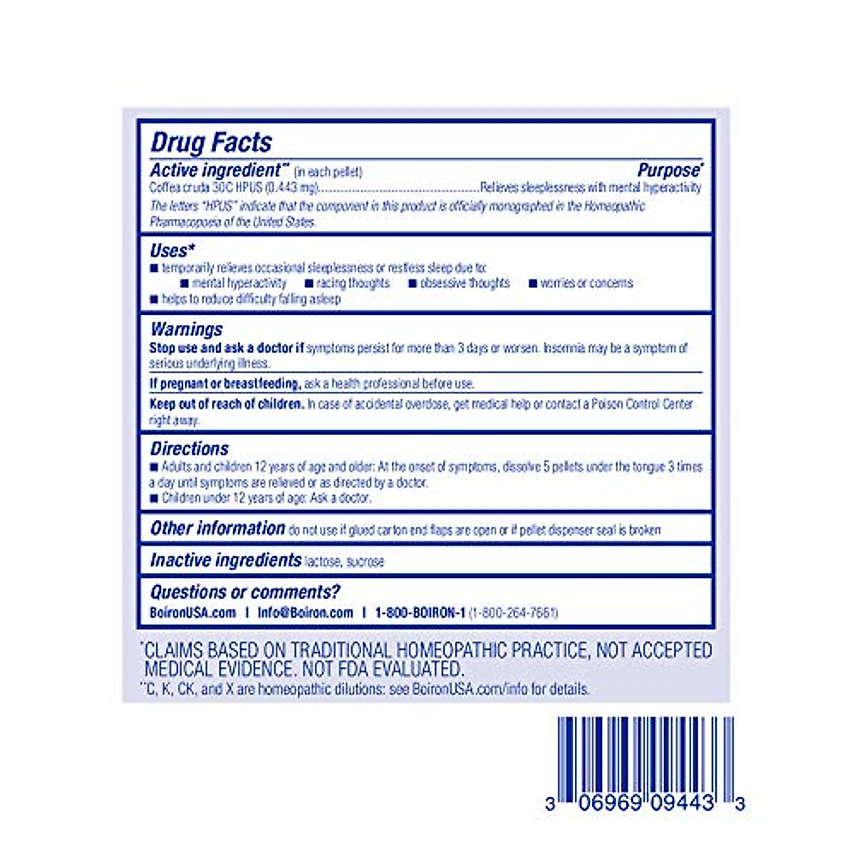 Boiron Coffea Cruda 30C Homeopathic Sleep Aid for Restless Sleep, Mental Hyperactivity, Racing Thoughts, and Difficulty Sleeping - 3 Count (Pack of 1) (Total 240 Pellets)