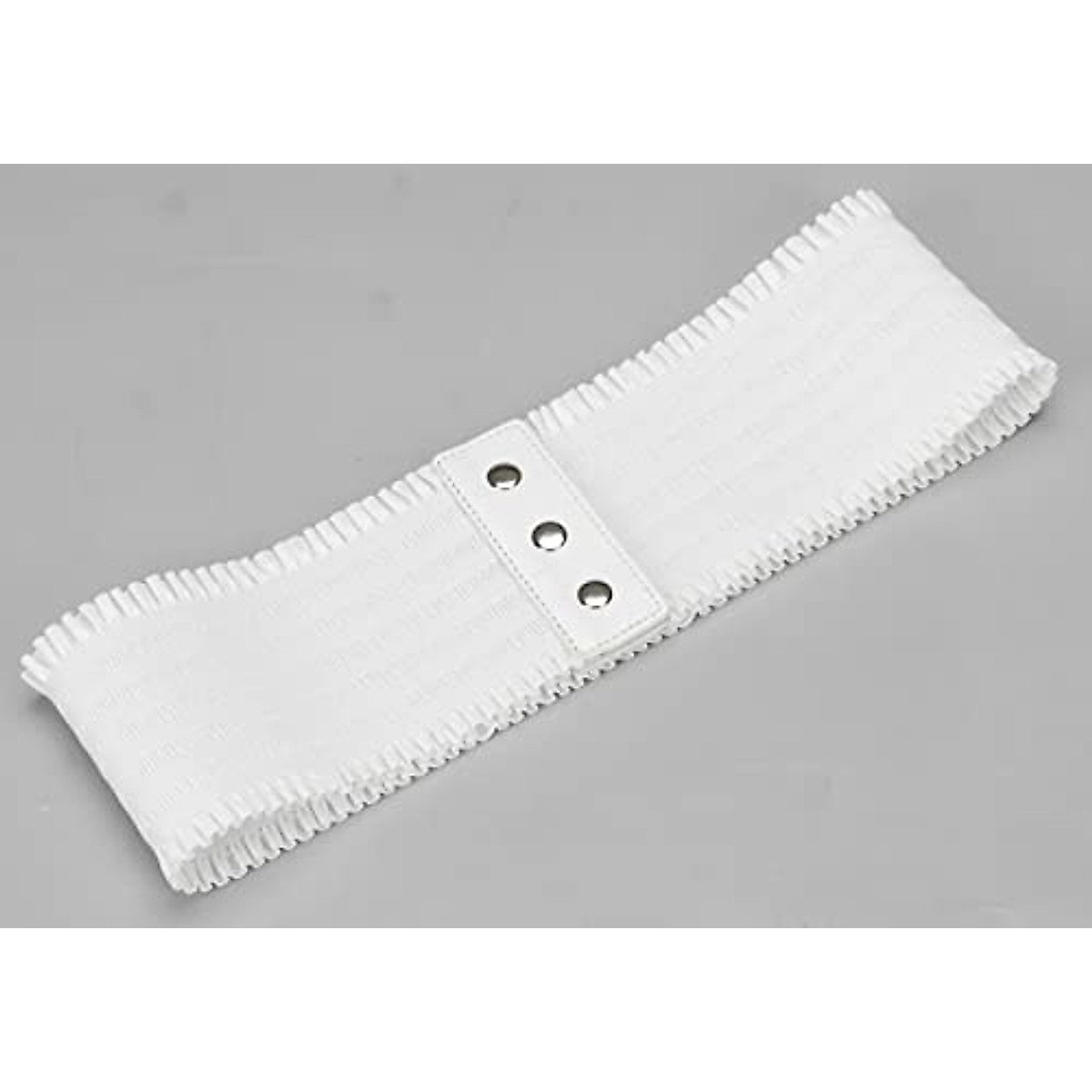 ALAIX Women's Wide Belt Stretchy Dress Belts Elastic Snap-Button Corset Belts for Women Waist Belt Waistband White(Fits 33~37 inches)